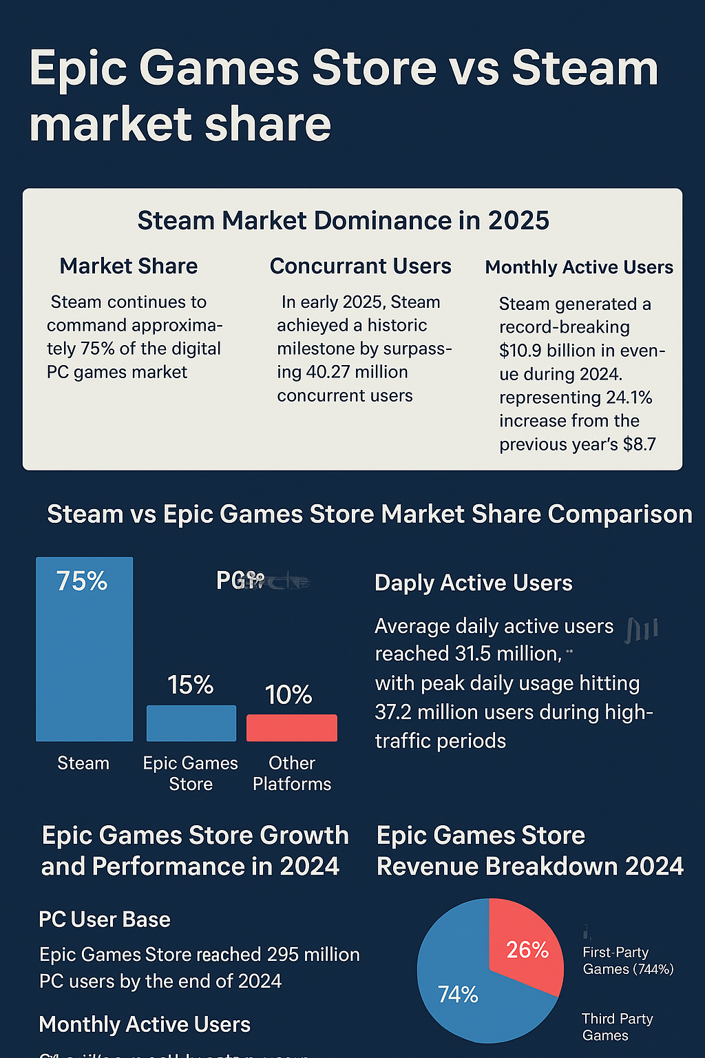 Epic Games Store vs Steam Market Share Statistics (2025)