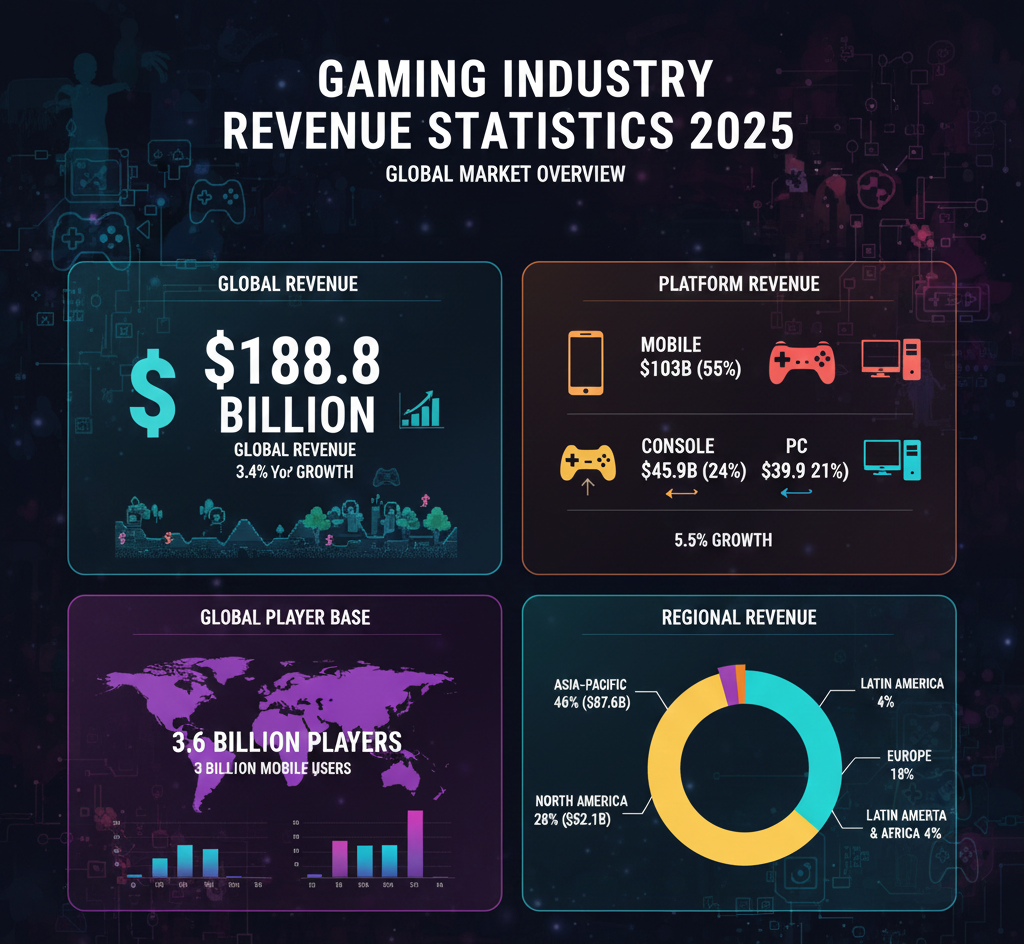 Gaming Industry Revenue Statistics 2025