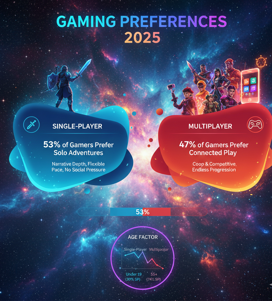 Multiplayer vs Single-Player Gaming Preferences (2025)